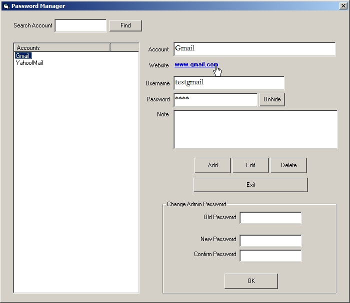 Password Management | SourceCodester